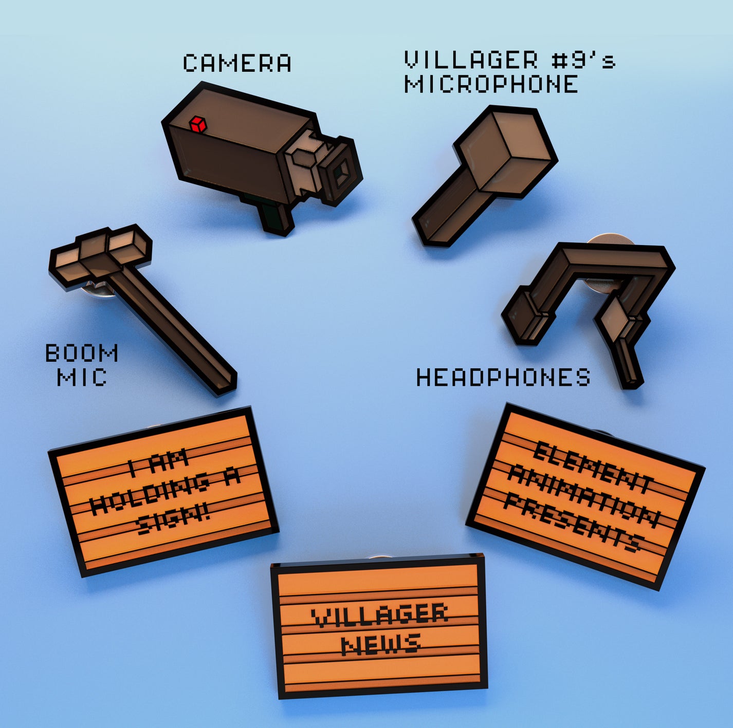 VILLAGER NEWS PINS! – Element Animation Merch